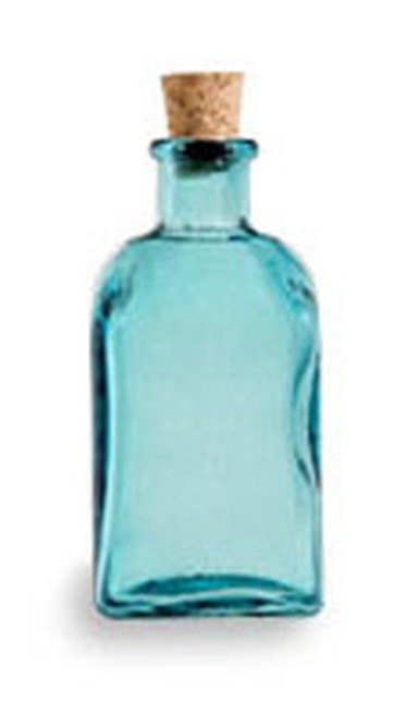 3-oz-100-ml-blue-spanish-recycled-glass-bottles-with-cork | Valley Blossoms